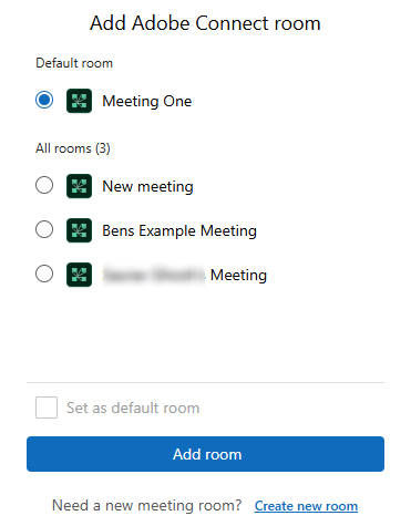 Create Adobe Connect meetings using the Outlook add-in